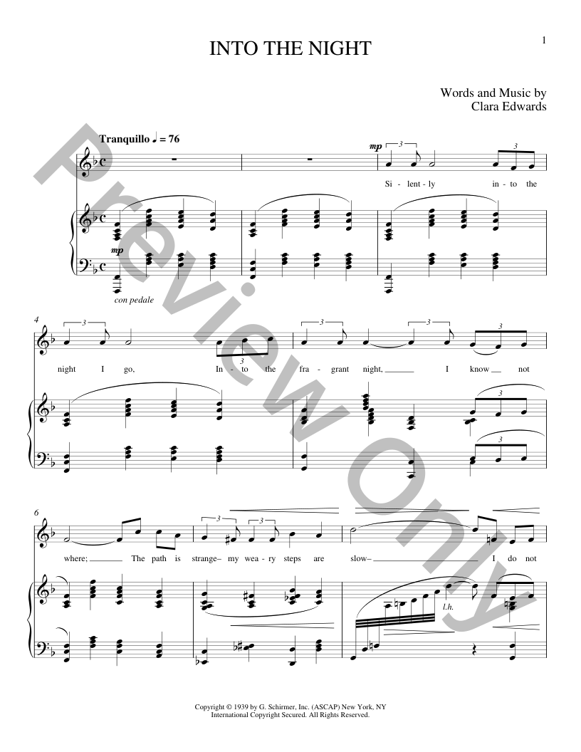 Into The Night P/V/G Sheet Music | J.W. Pepper