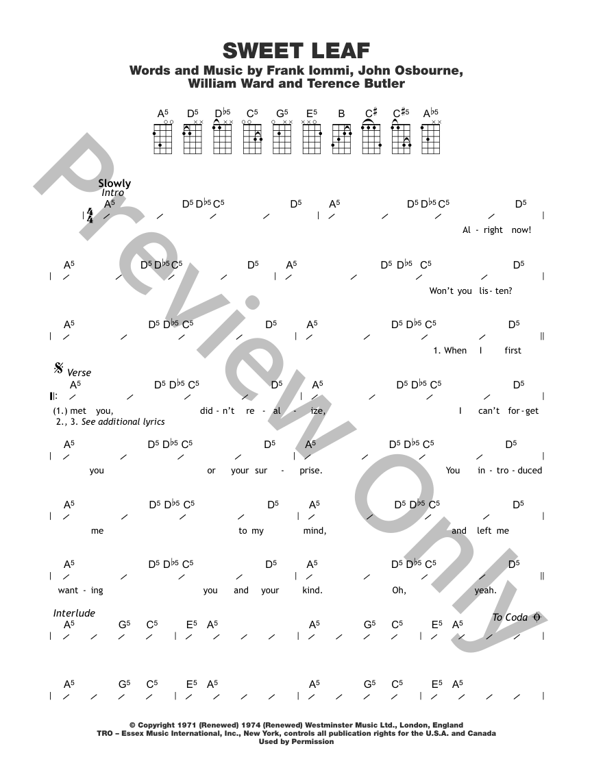 Sweet Leaf Guitar/Fretted Sheet Music | J.W. Pepper