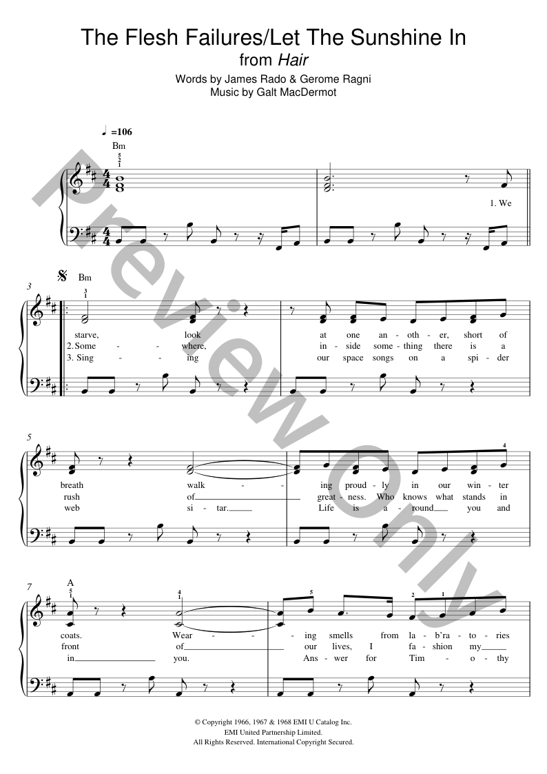 The Flesh Failures (Let The Sunshine In) | J.W. Pepper