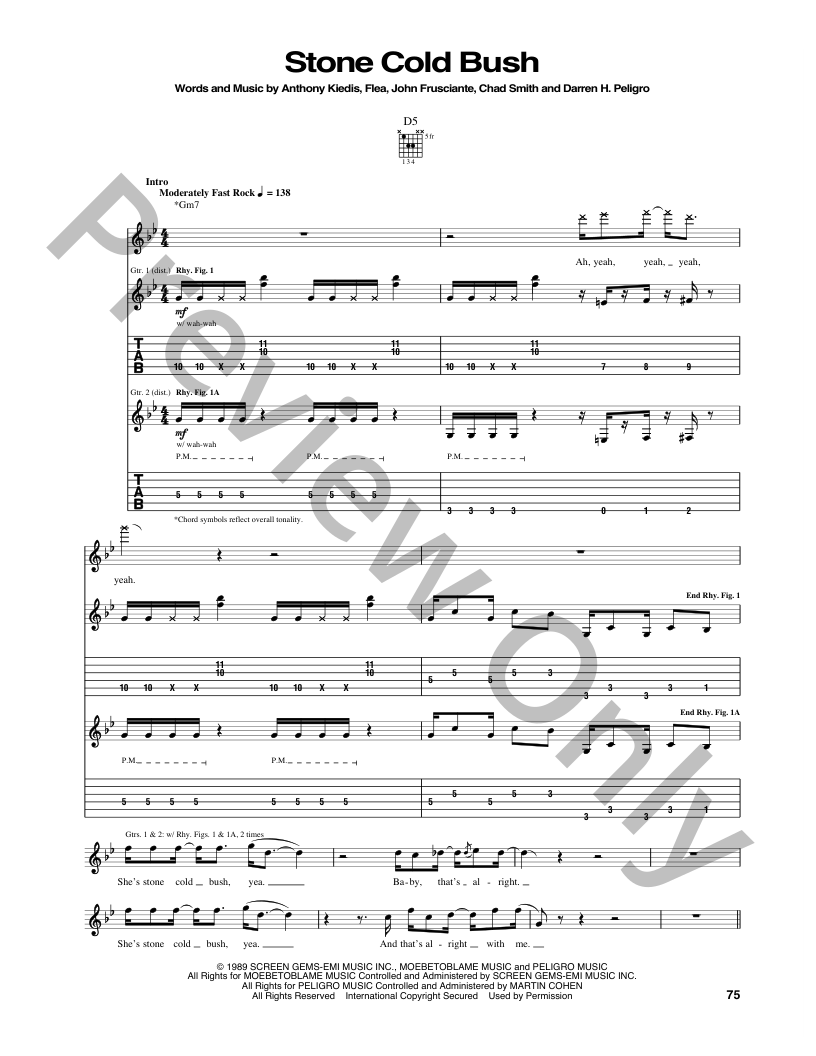 Stone Cold Bush | J.W. Pepper