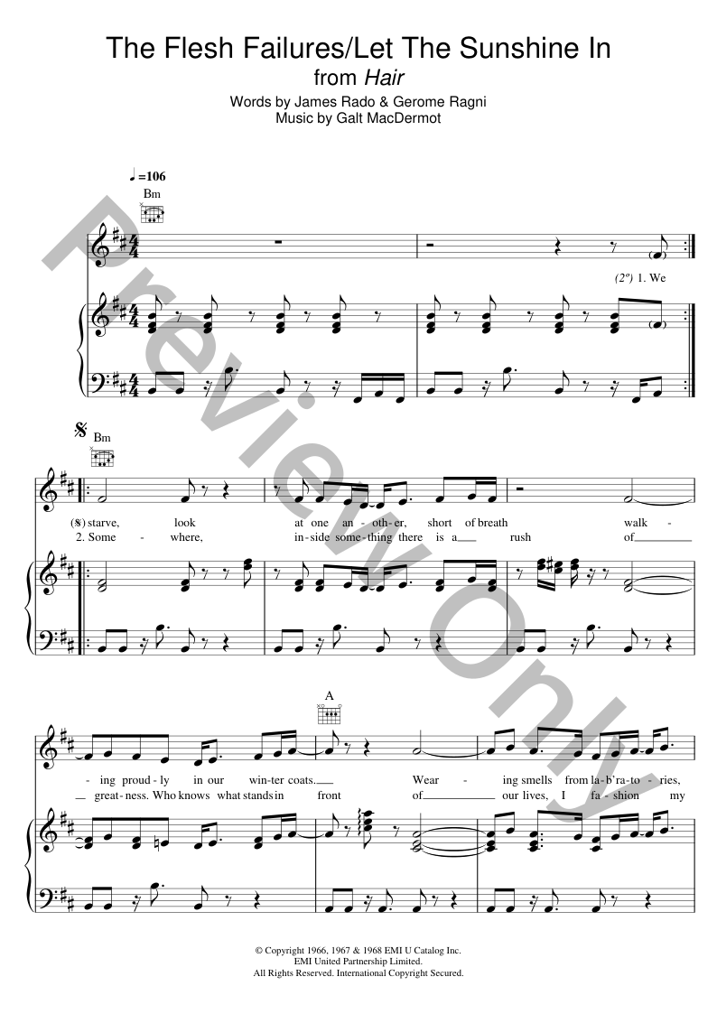 The Flesh Failures/Let The Sunshine In | J.W. Pepper