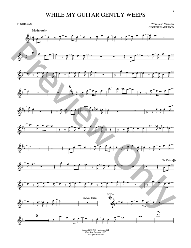 While My Guitar Gently Weeps | J.W. Pepper