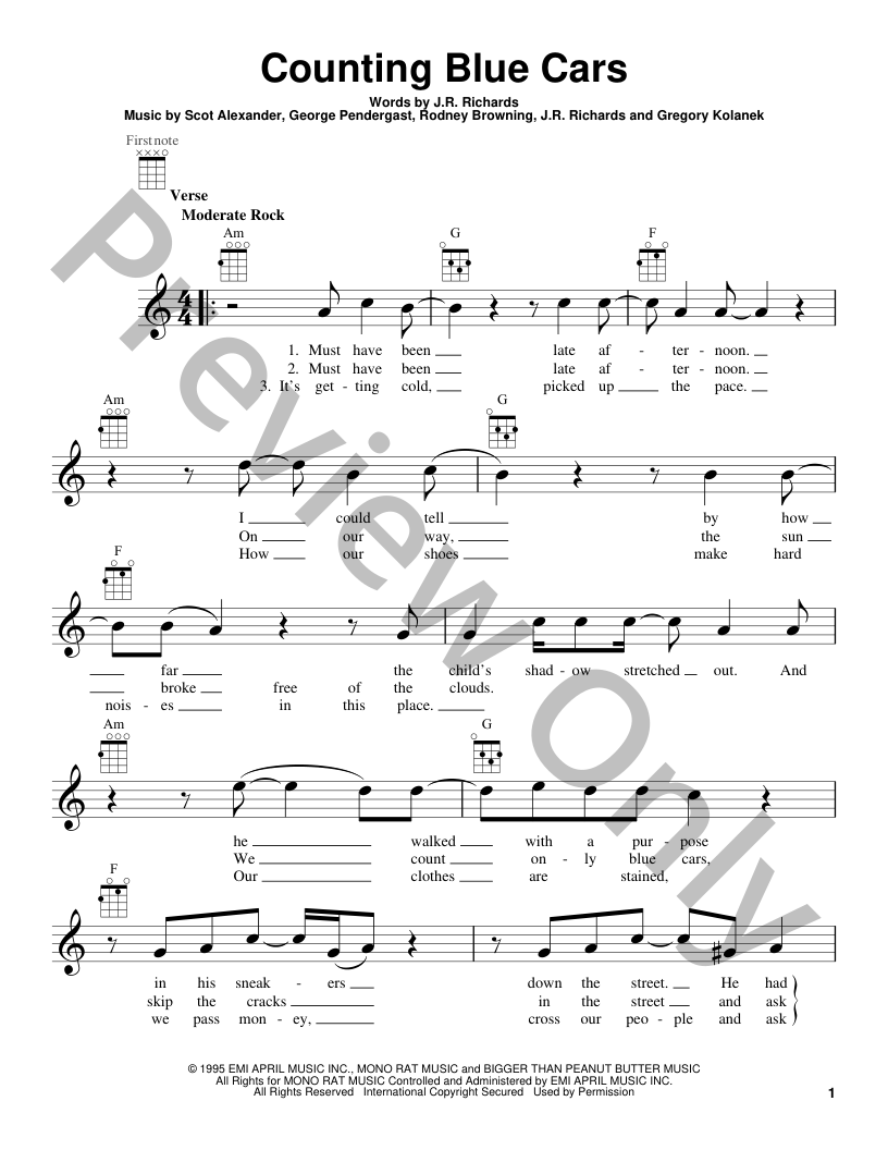 Counting Blue Cars | J.W. Pepper