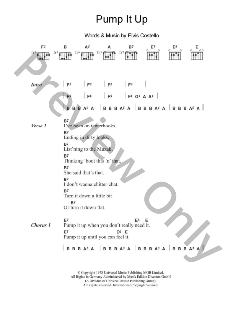 Pump It Up Guitar/Fretted Sheet Music | J.W. Pepper