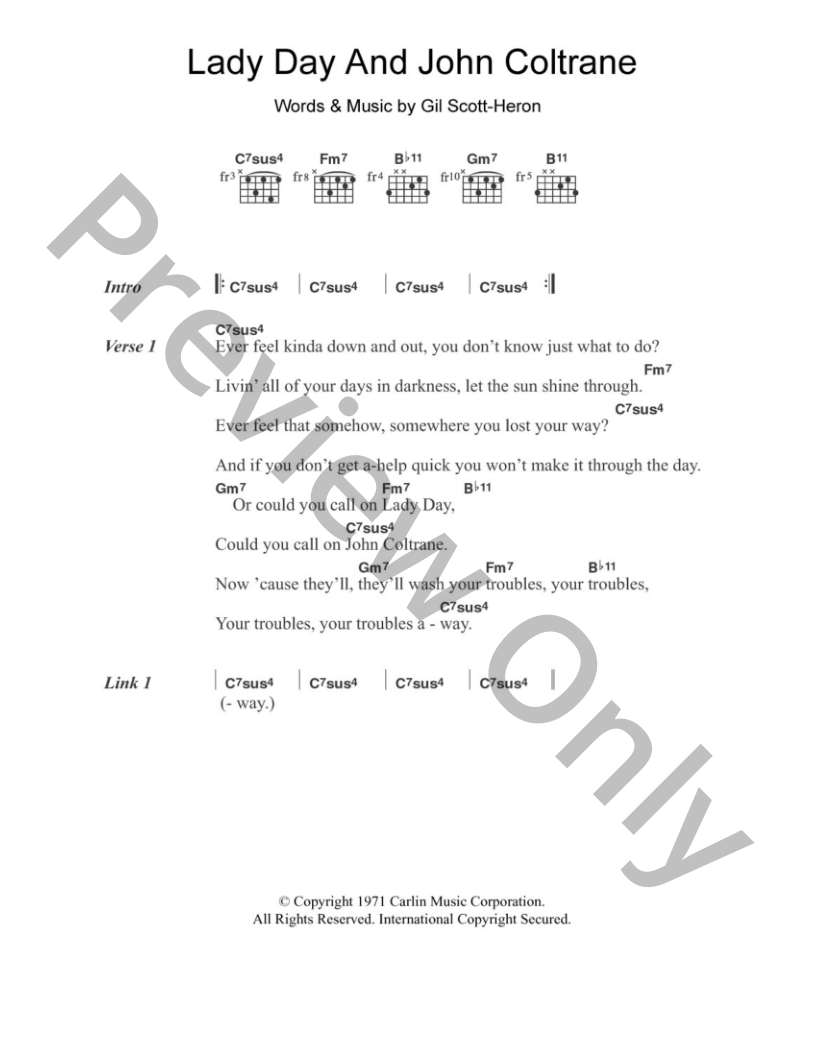 Lady Day And John Coltrane Guitar/Fretted Sheet Music | J.W. Pepper