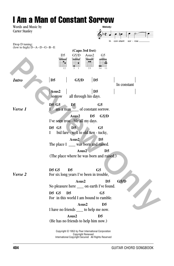 I Am A Man Of Constant Sorrow | J.W. Pepper