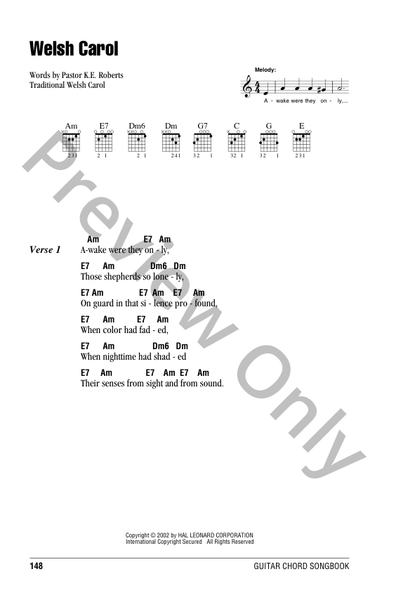 Welsh Carol Guitar/Fretted Sheet Music | J.W. Pepper