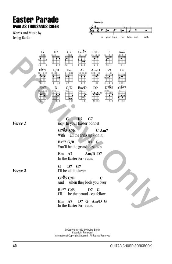 Easter Parade Guitar/Fretted Sheet Music | J.W. Pepper