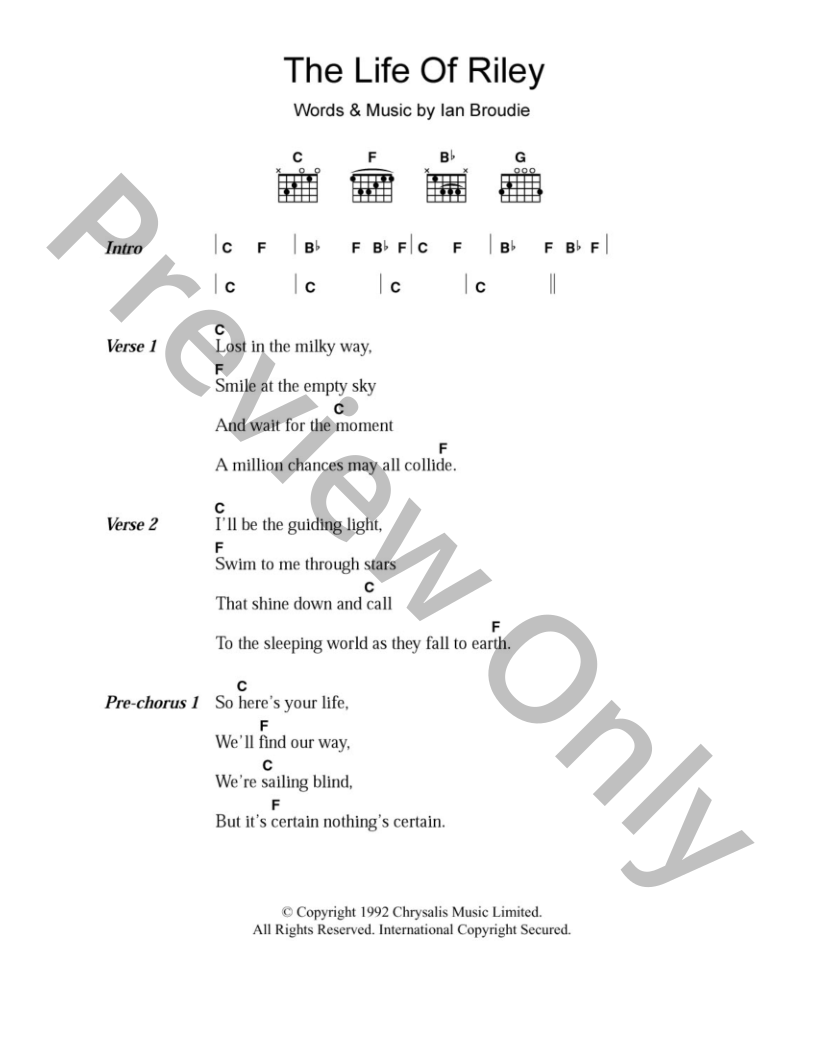 The Life Of Riley Guitar/Fretted Sheet Music | J.W. Pepper