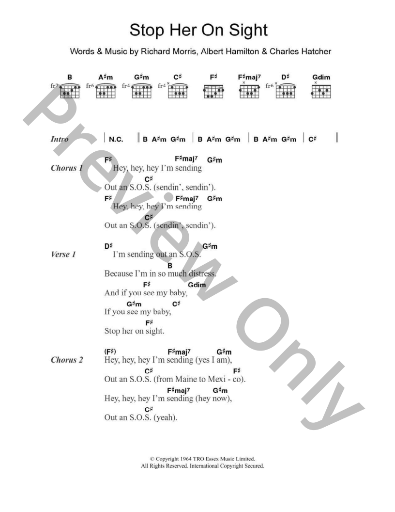Stop Her On Sight Guitar/Fretted Sheet Music | J.W. Pepper