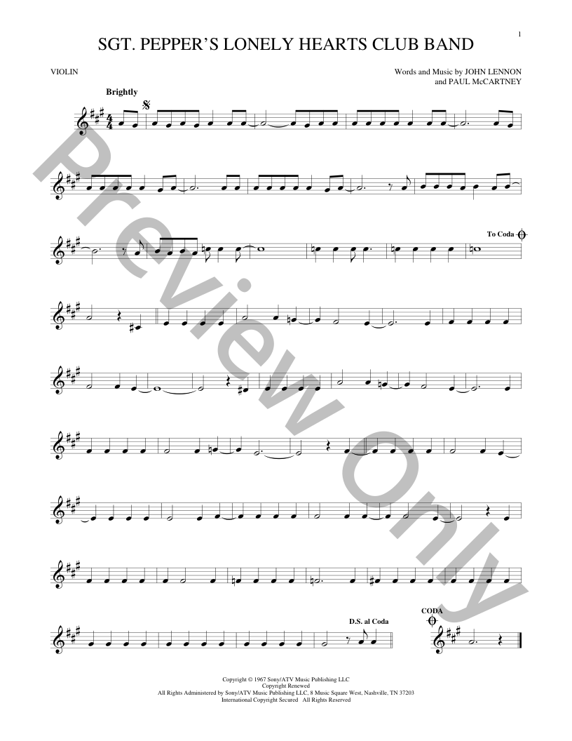 Sergeant Pepper's Lonely Hearts Club Band Sheet Music | J.W. Pepper