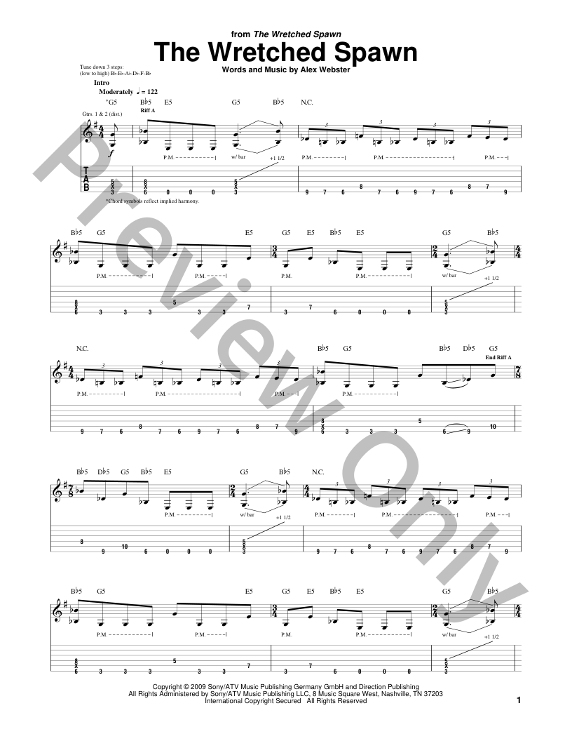The Wretched Spawn Guitar/Fretted Sheet Music | J.W. Pepper