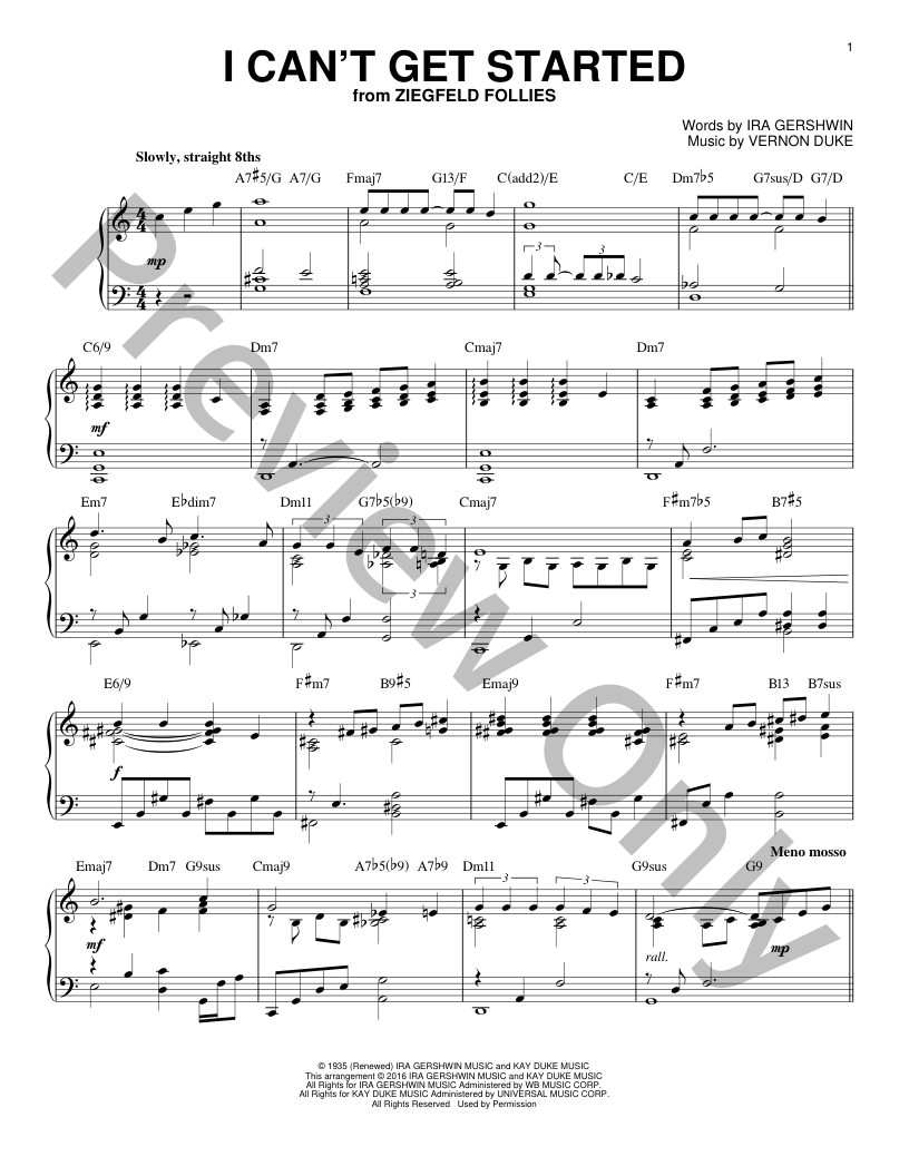 I Can't Get Started | J.W. Pepper