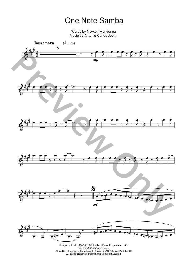 One Note Samba (Samba De Uma Nota) | J.W. Pepper