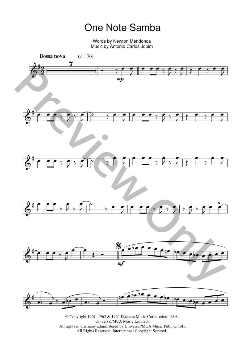 One Note Samba (Samba De Uma Nota) | J.W. Pepper