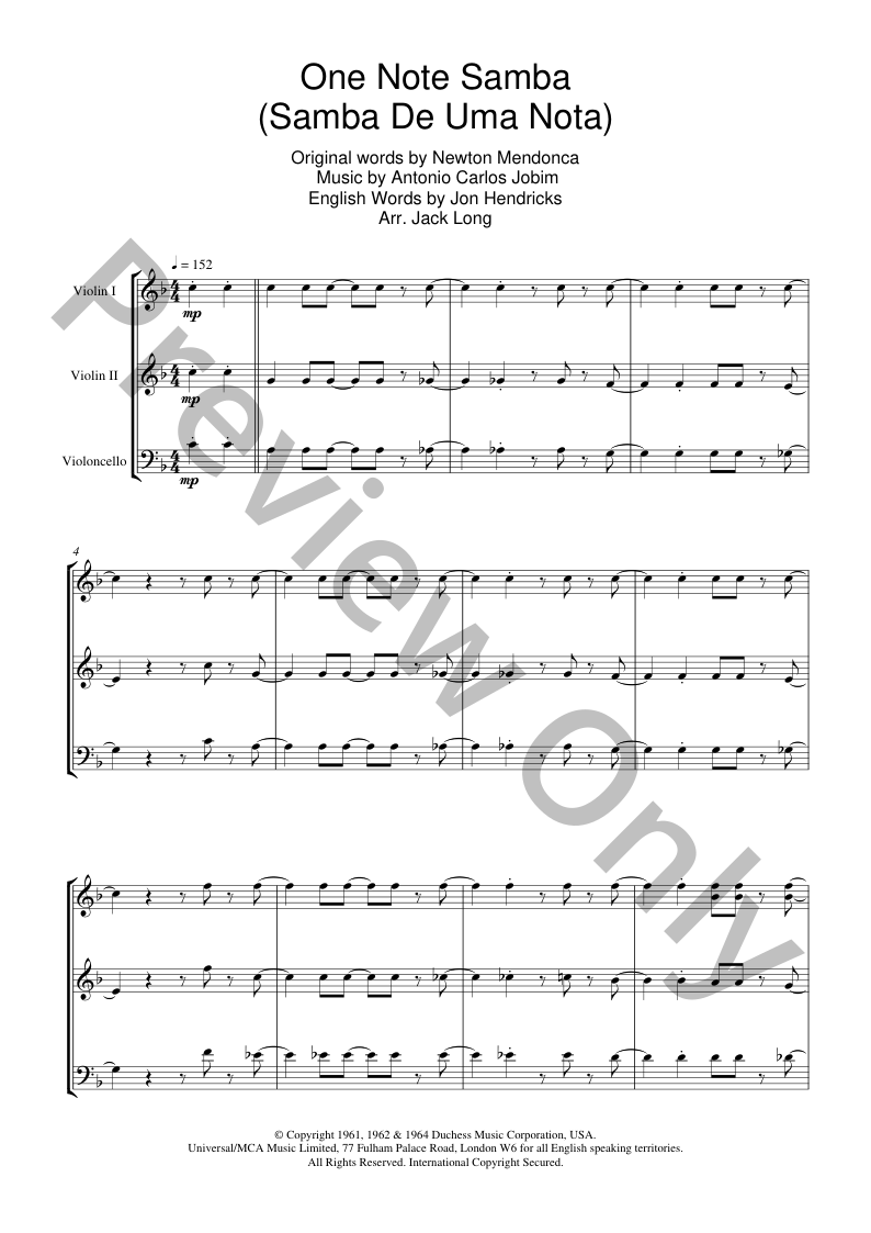 One Note Samba (Samba De Uma Nota) | J.W. Pepper