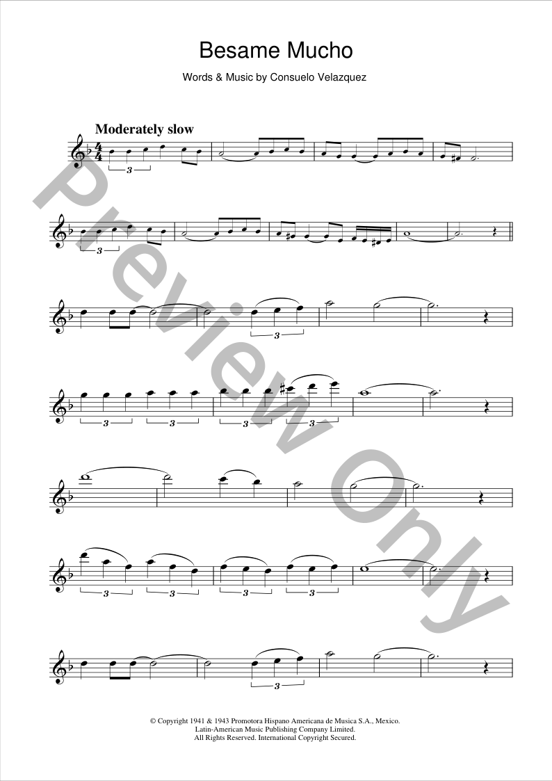 Besame Mucho (Kiss Me Much) Sheet Music | J.W. Pepper