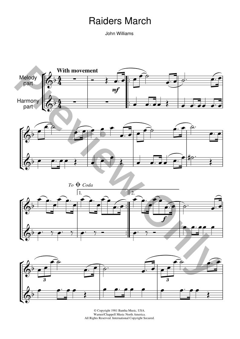 Raiders March Sheet Music | J.W. Pepper