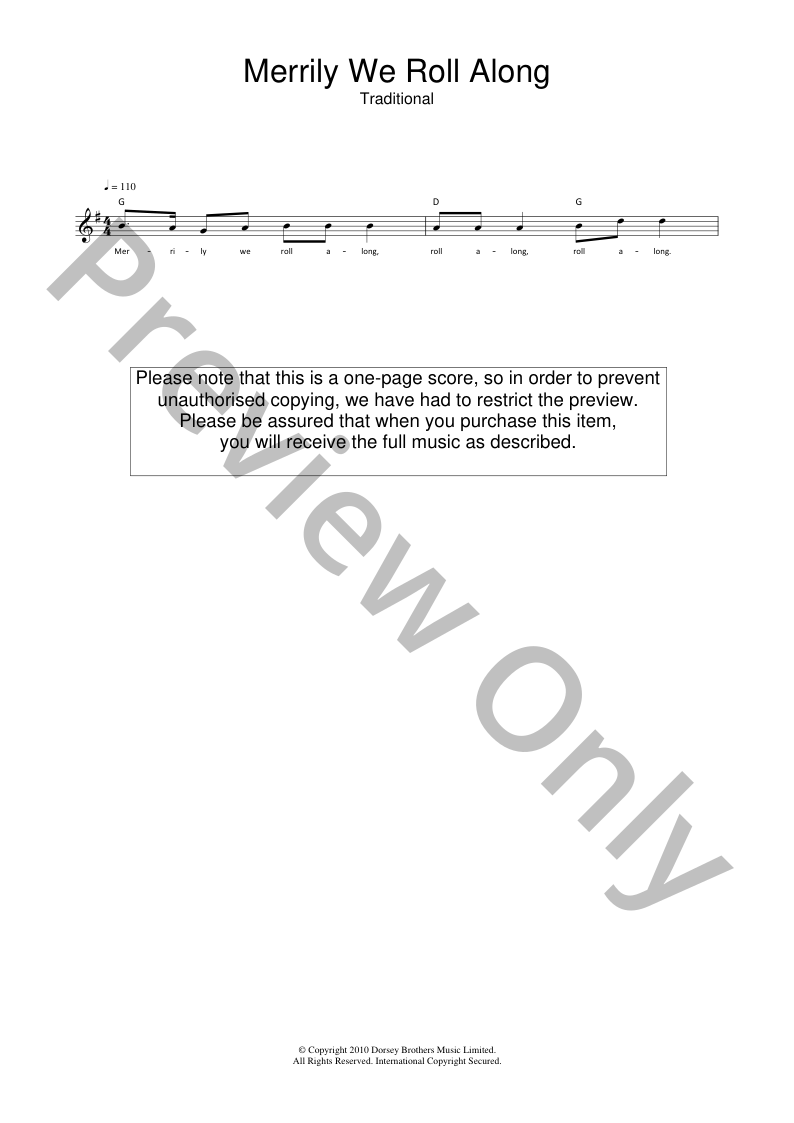 Merrily We Roll Along P/V/G Sheet Music | J.W. Pepper