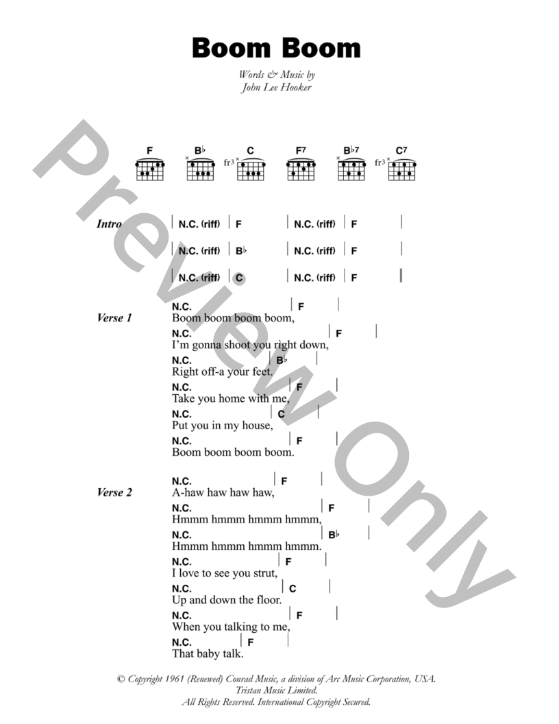 Boom Boom Guitar/Fretted Sheet Music | J.W. Pepper