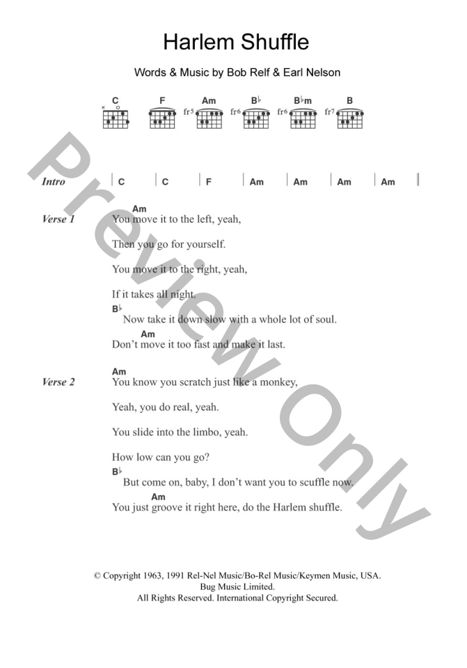 Harlem Shuffle Guitar/Fretted Sheet Music | J.W. Pepper