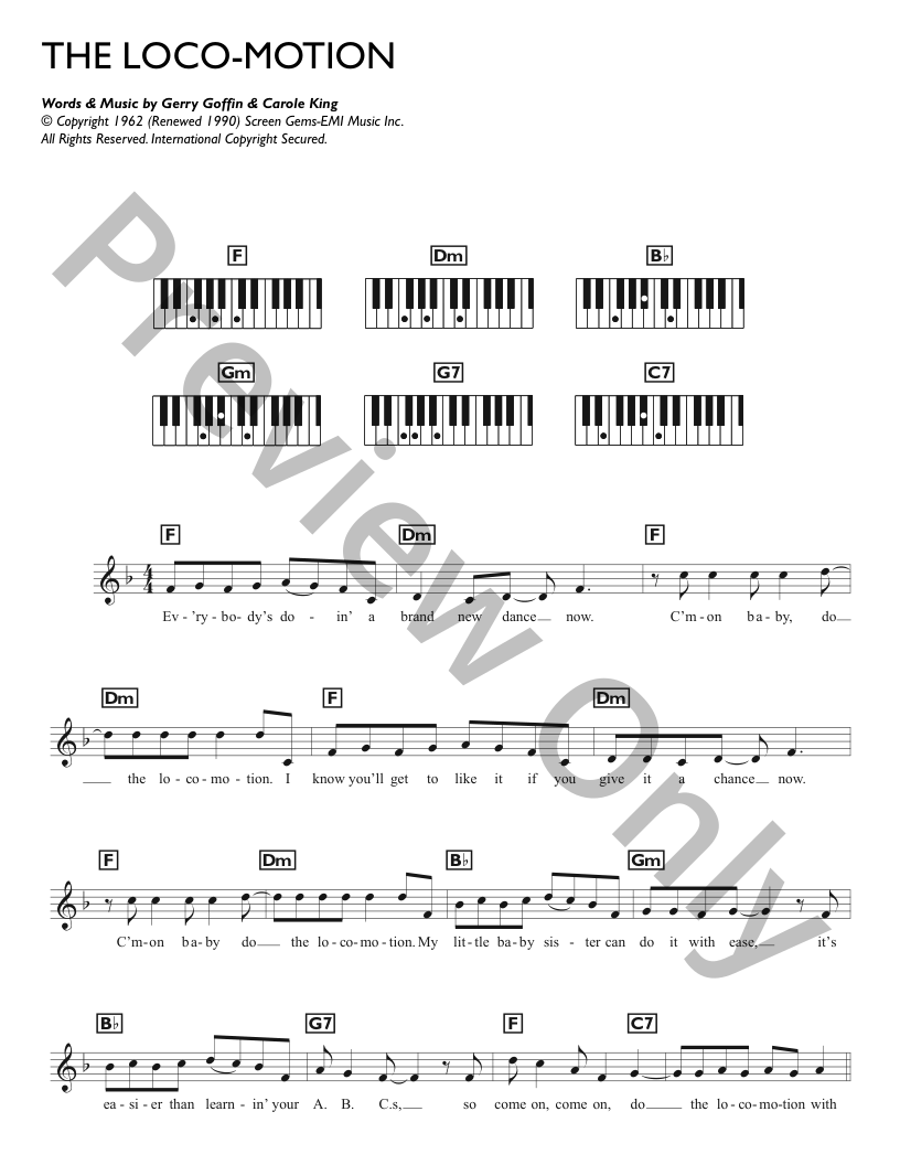 The Loco Motion P/V/G Sheet Music | J.W. Pepper