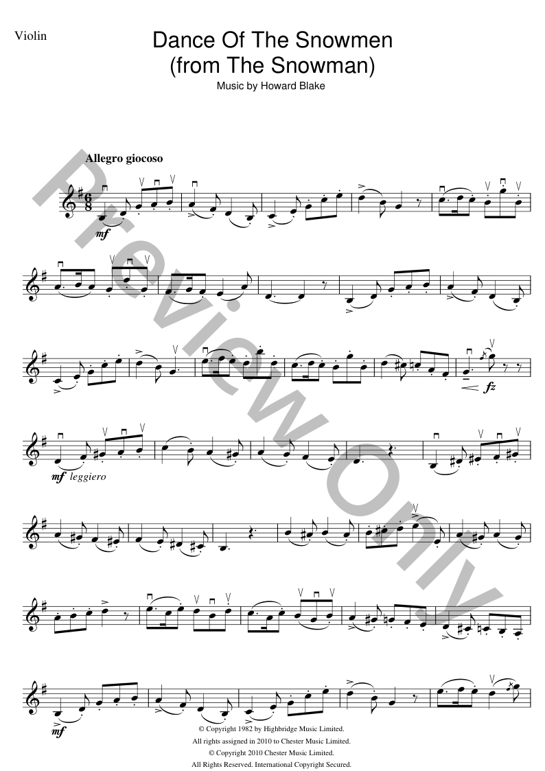 Dance Of The Snowmen Sheet Music | J.W. Pepper