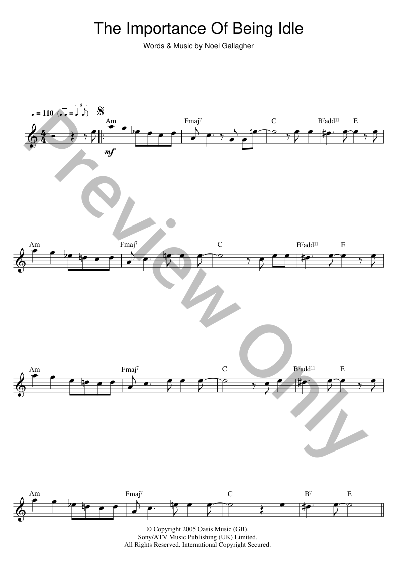 The Importance Of Being Idle | J.W. Pepper