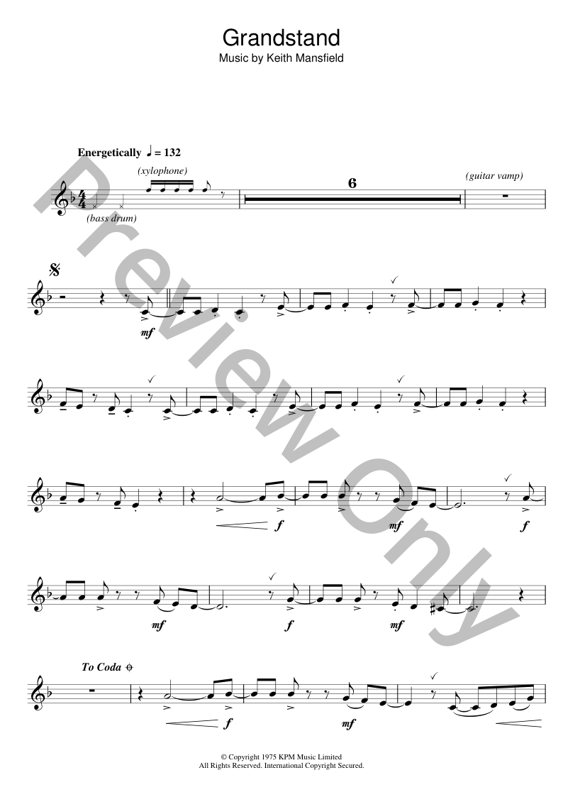 Theme from Grandstand Sheet Music | J.W. Pepper