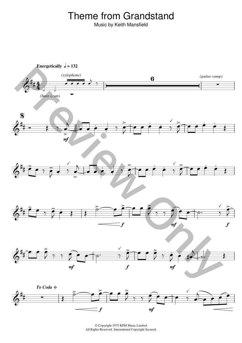 Theme from Grandstand Sheet Music | J.W. Pepper