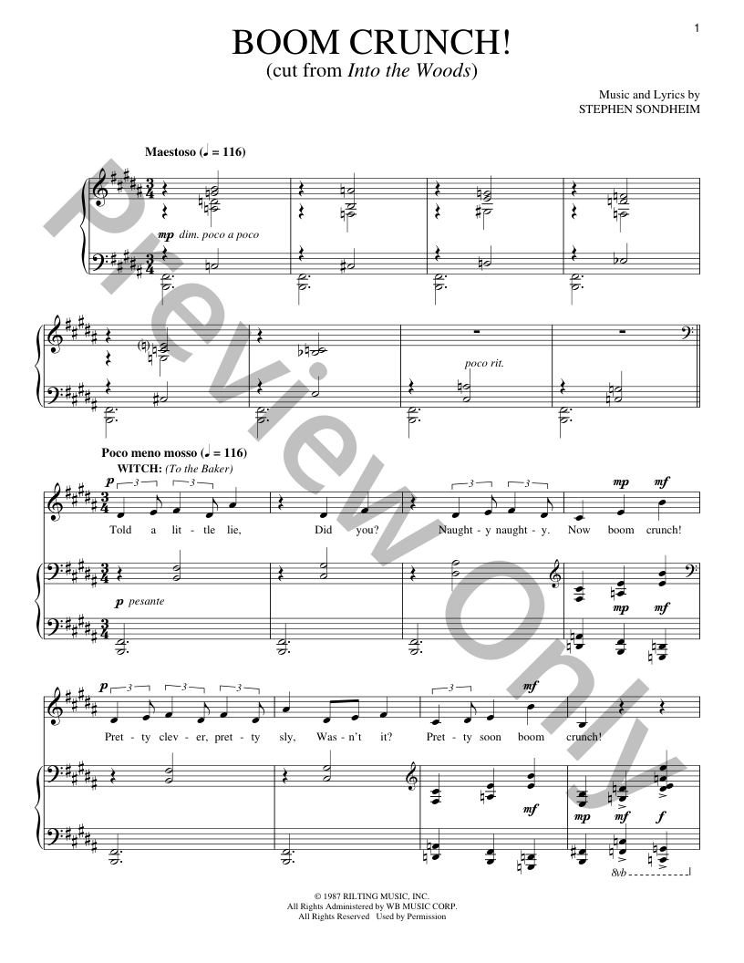 Boom Crunch P/V/G Sheet Music | J.W. Pepper