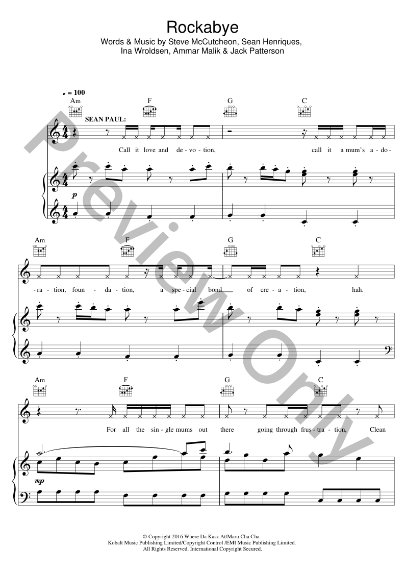 Rockabye (featuring Sean Paul) | J.W. Pepper