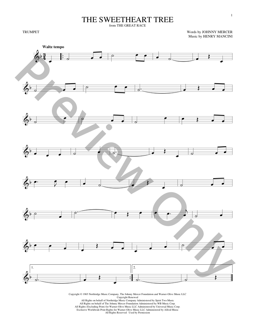 The Sweetheart Tree Sheet Music | J.W. Pepper