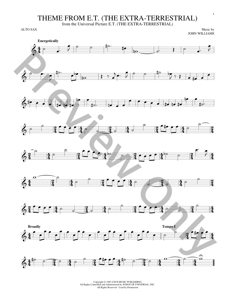 Theme From E.T. The Extra Terrestrial Sheet Music | J.W. Pepper