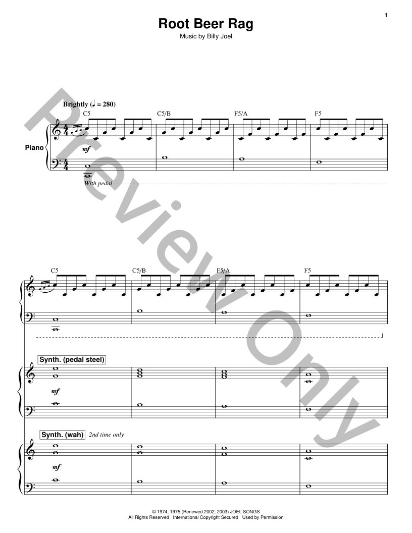 Root Beer Rag Piano Sheet Music | J.W. Pepper