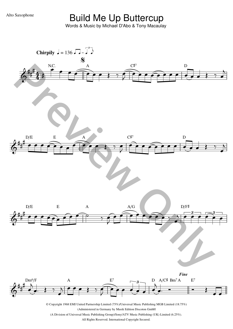 Build Me Up Buttercup Sheet Music | J.W. Pepper