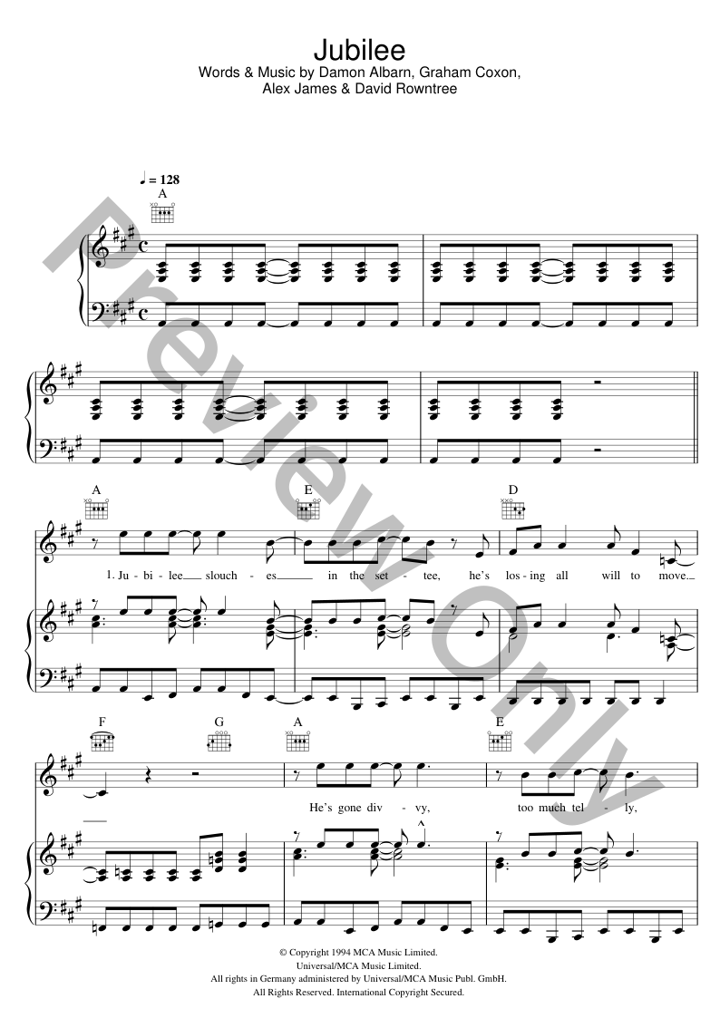 Jubilee P/V/G Sheet Music | J.W. Pepper