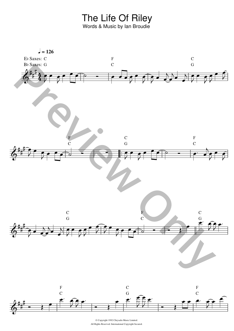 The Life Of Riley Sheet Music | J.W. Pepper