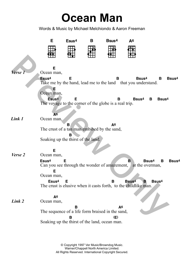 Ocean Man Guitar/Fretted Sheet Music | J.W. Pepper