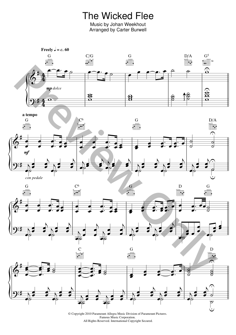 The Wicked Flee Piano Sheet Music | J.W. Pepper
