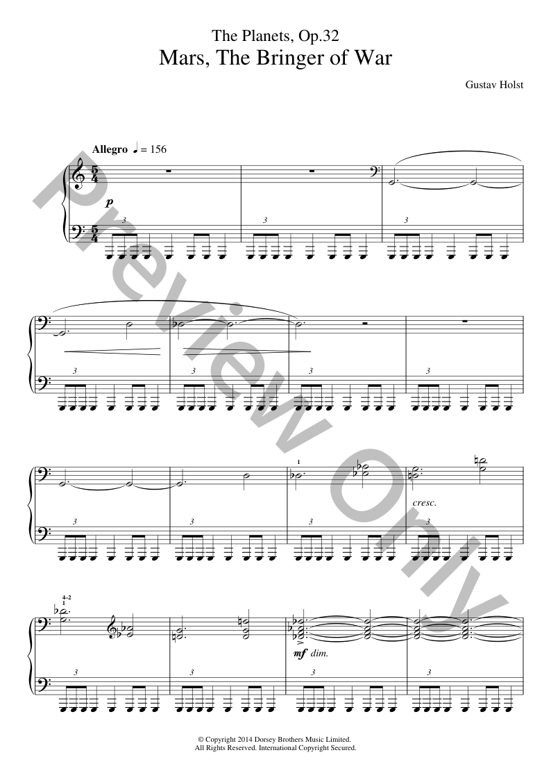 The Planets, Op. 32: Mars, the Bringer of War | J.W. Pepper