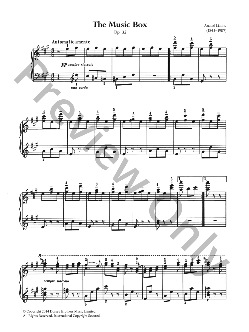 The Music Box Piano Sheet Music | J.W. Pepper
