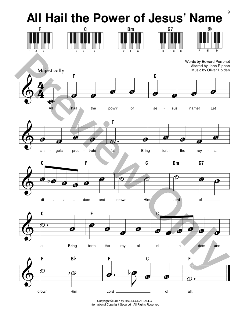 All Hail The Power Of Jesus' Name Piano Sheet Music | J.W. Pepper