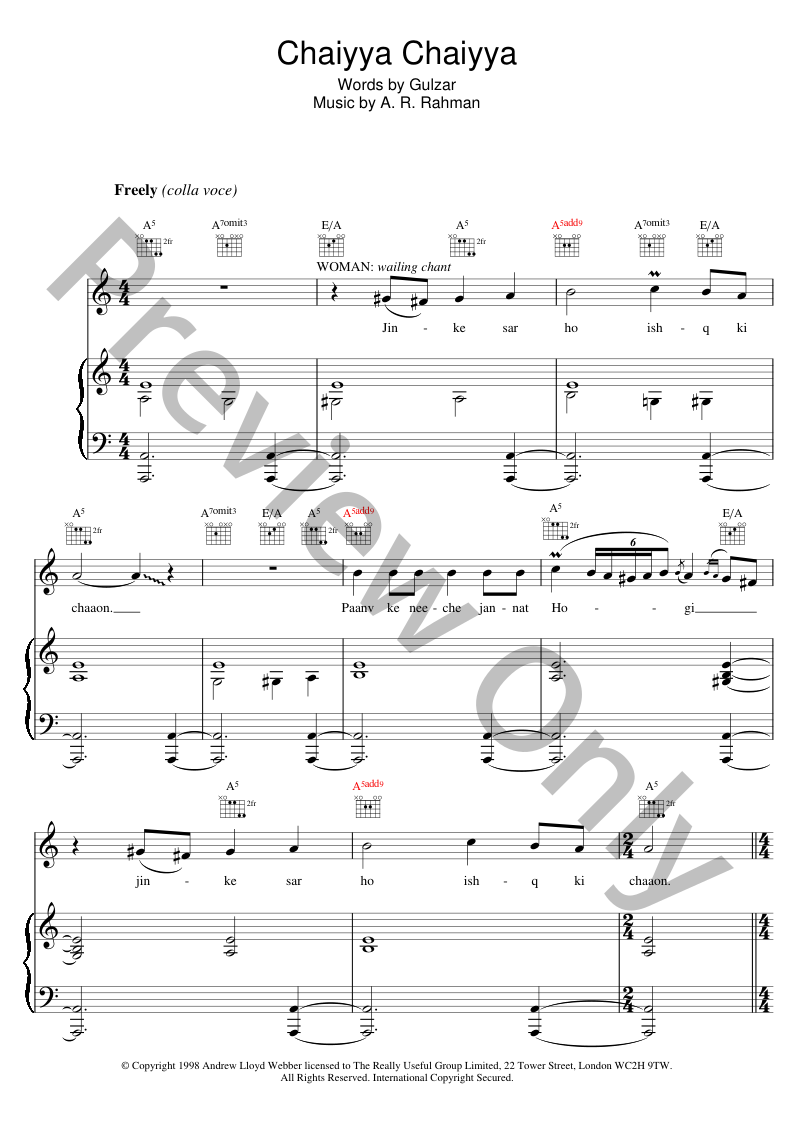 Chaiyya Chaiyya | J.W. Pepper