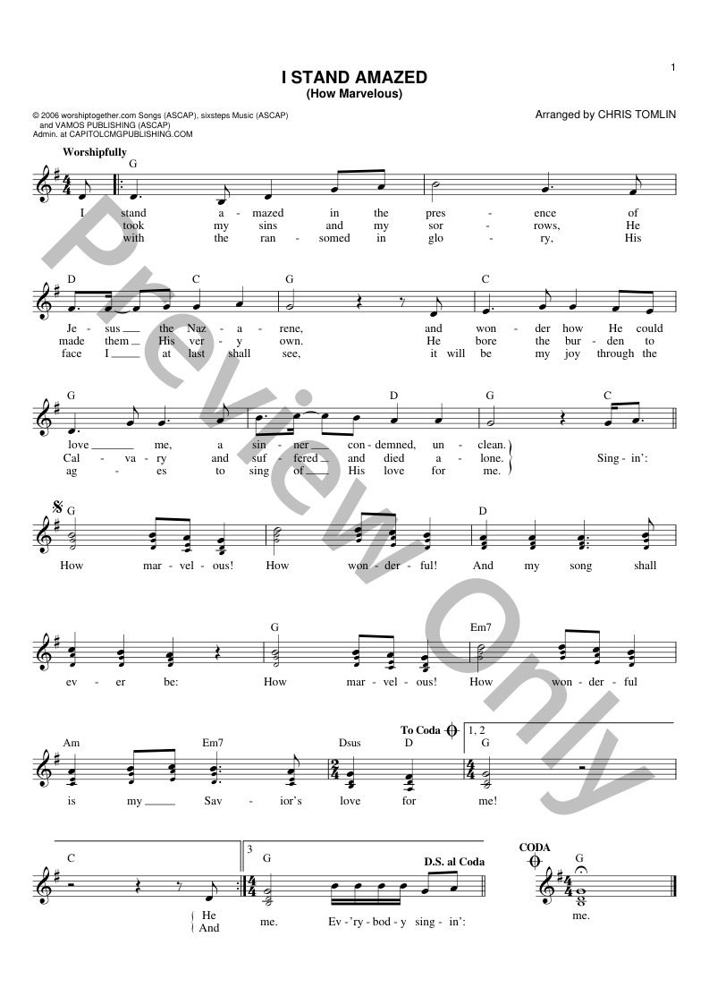 I Stand Amazed (How Marvelous) | J.W. Pepper