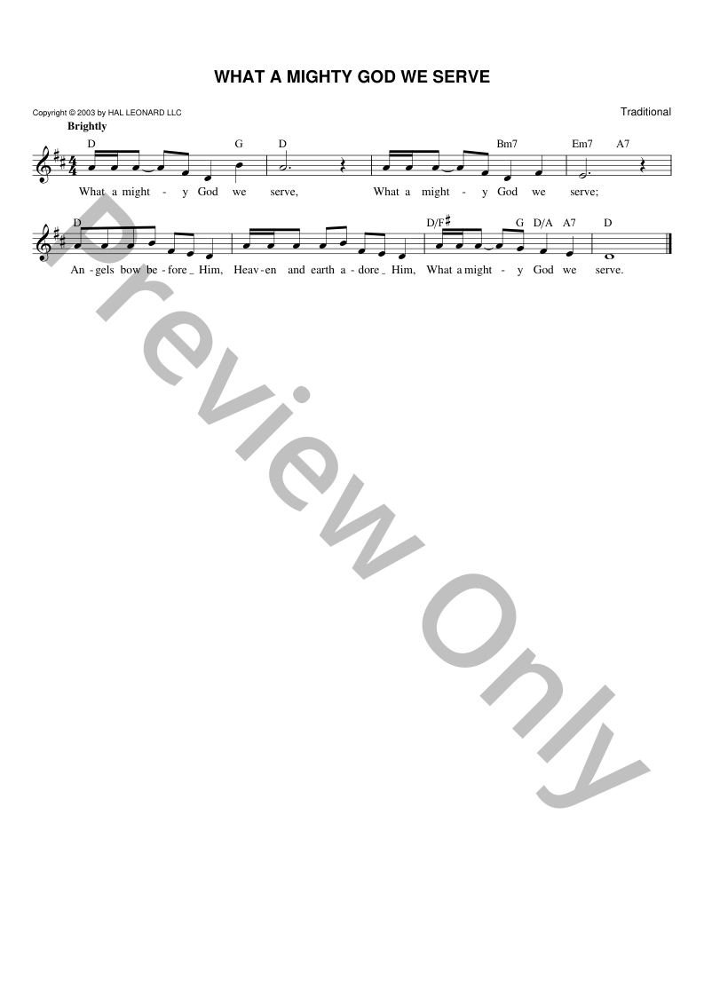 What A Mighty God We Serve P/V/G Sheet Music | J.W. Pepper