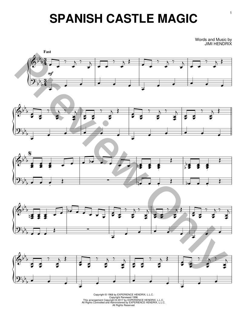 Spanish Castle Magic Piano Sheet Music | J.W. Pepper
