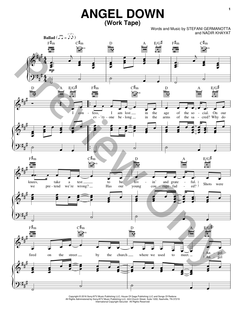 Angel Down (Work Tape) | J.W. Pepper