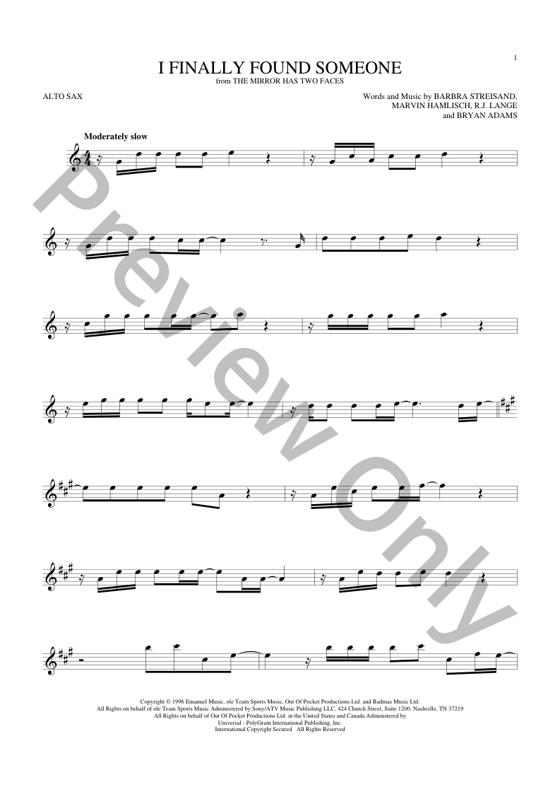 I Finally Found Someone Sheet Music | J.W. Pepper