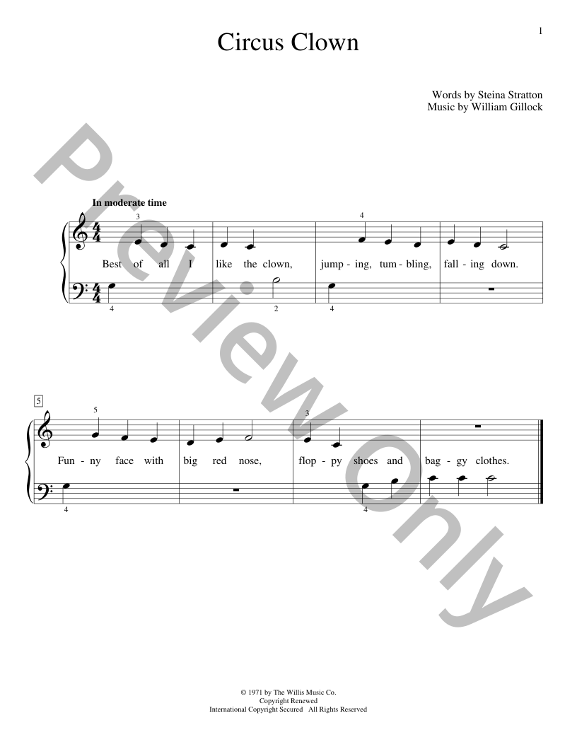 Circus Clown Piano Sheet Music | J.W. Pepper